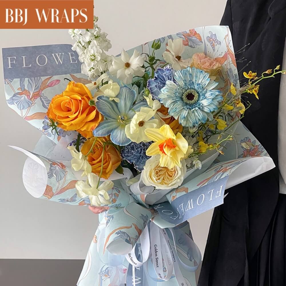 Iris Flower Wrapping Paper for Florist Arrangements, 15.0×19.7 inch - – BBJ WRAPS