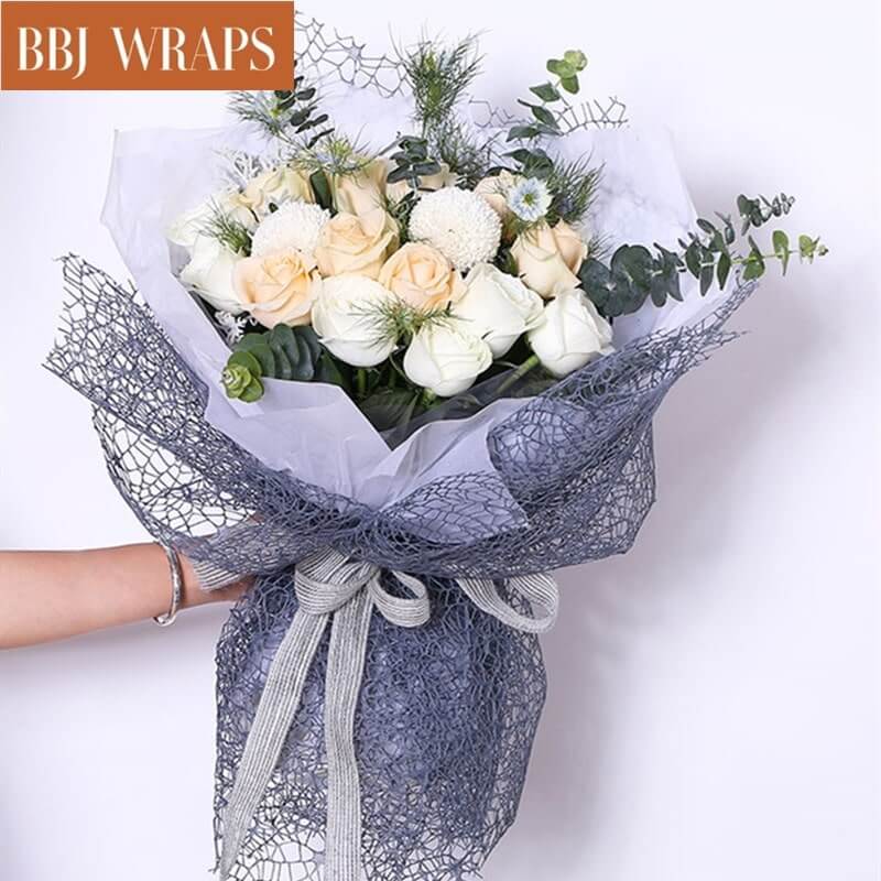 Colorful Lace Mesh Wrap Flower Bouquet Roll BBJ WRAPS