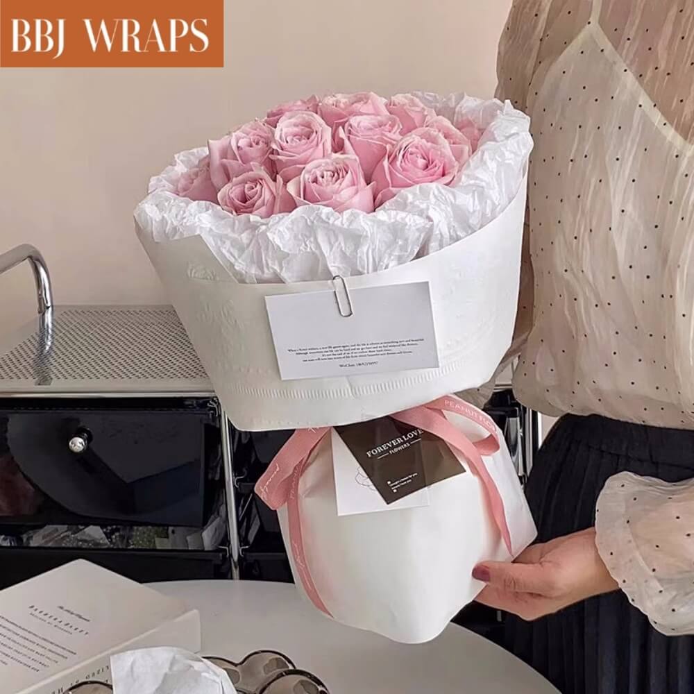 Embossed Texture Floral Wrapping Paper with Raised Rose Patterns, 20.9 ...