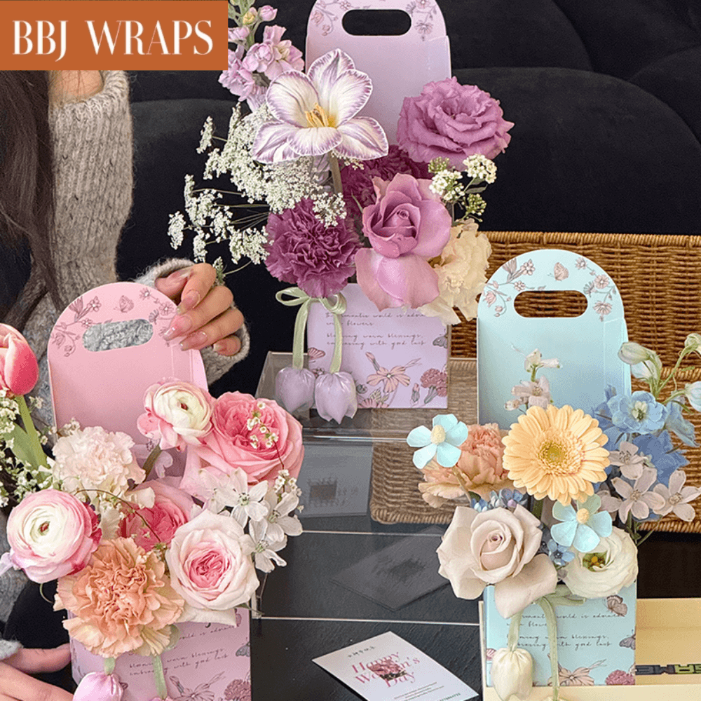 Flower Gift Box for Floral Bouquet Arrangements, 3.9 × 11.8 inches – 3 ...