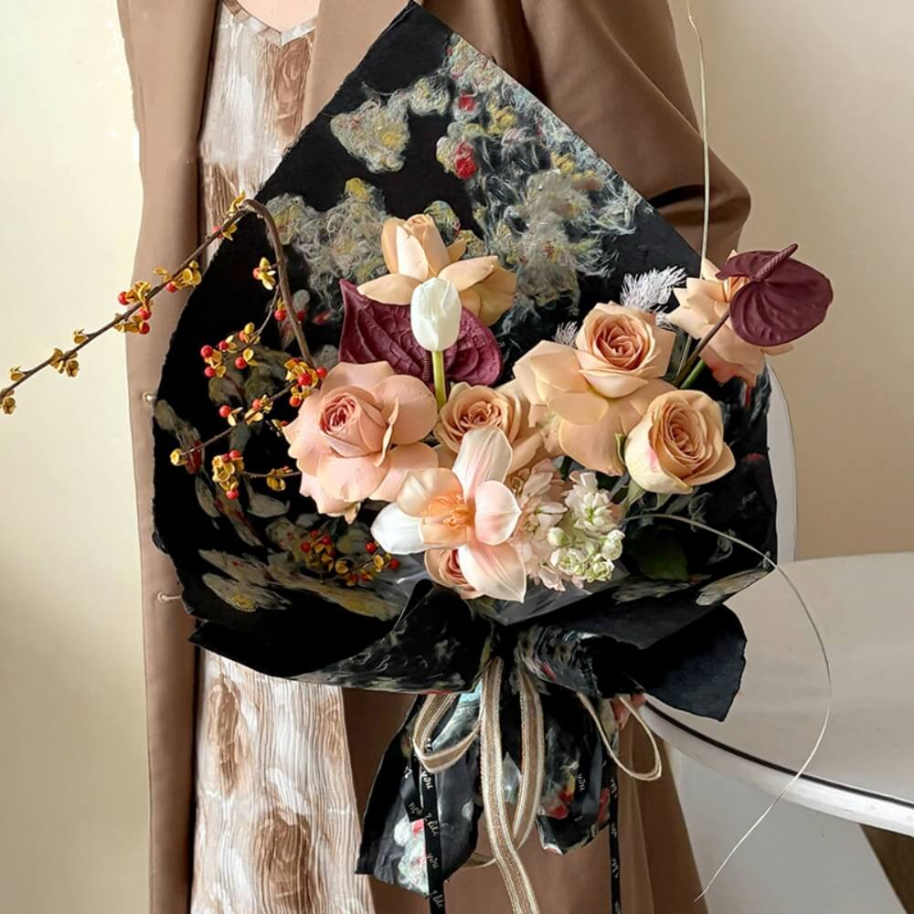 Hand-Torn Thick Flower Wrapping Paper, 17.7 x 19.7 Inches - 5 Sheets ...