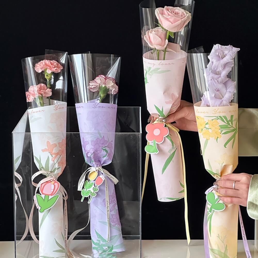 Waterproof Single Stem Flower Wrapping Paper, 12.2×20.1 Inch - 20 Shee ...
