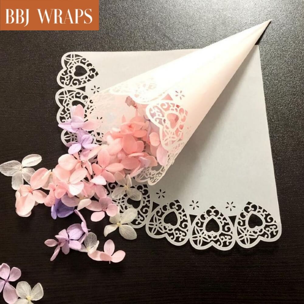 Rose Petal Paper Cones for Wedding Arrangements, 5.7 x 5.7 inch - 20 S ...
