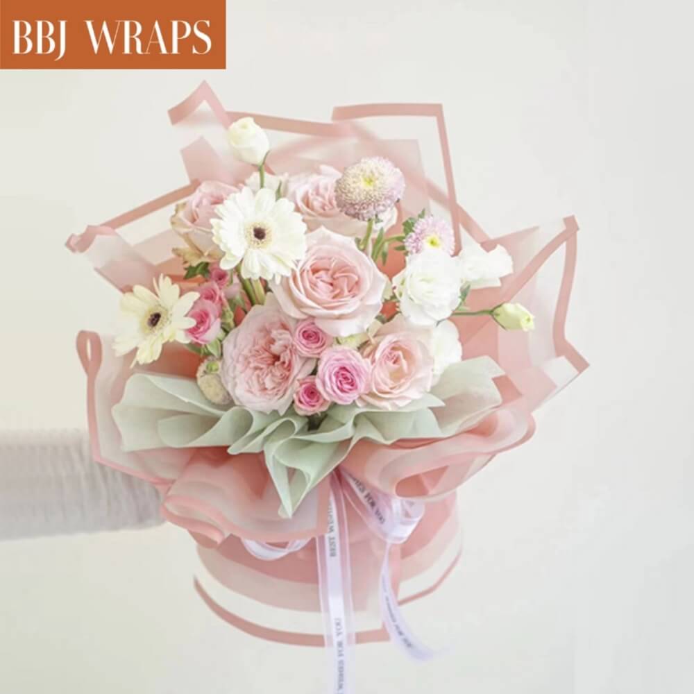 Waterproof Colored-Edge Flower Bouquet Wrapping Paper, 22.8 x 22.8 Inc ...