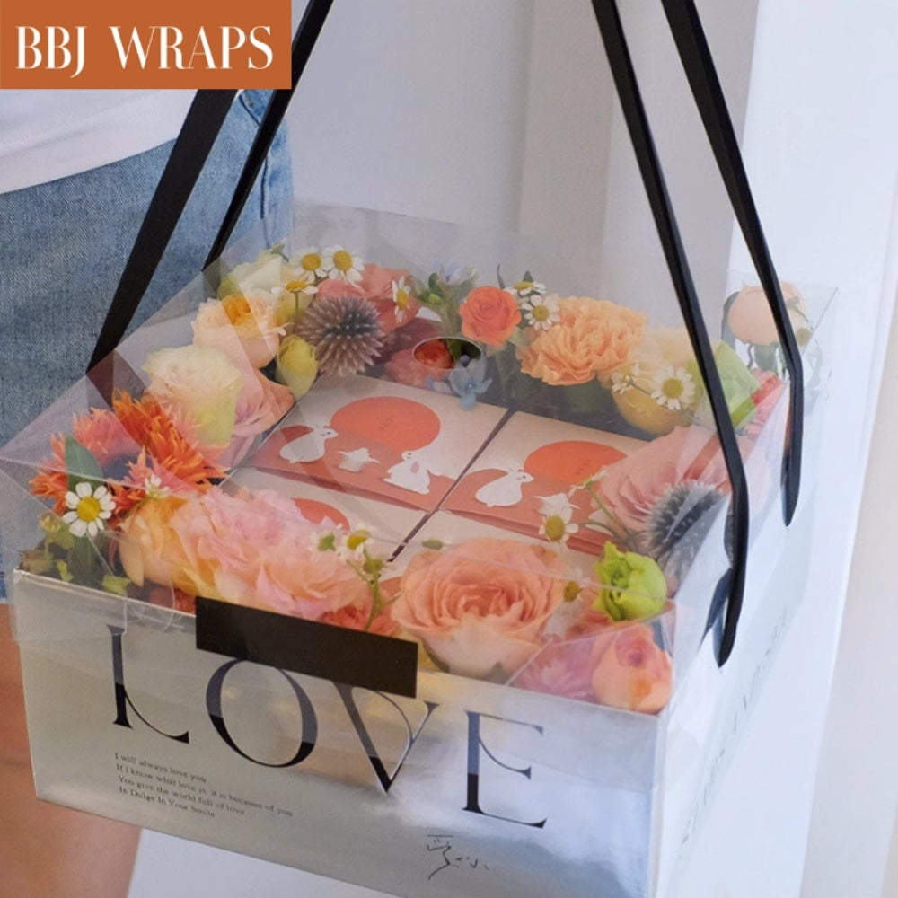 Silver Mirrored Flower Boxes with Transparent Acrylic Lids for Valenti ...