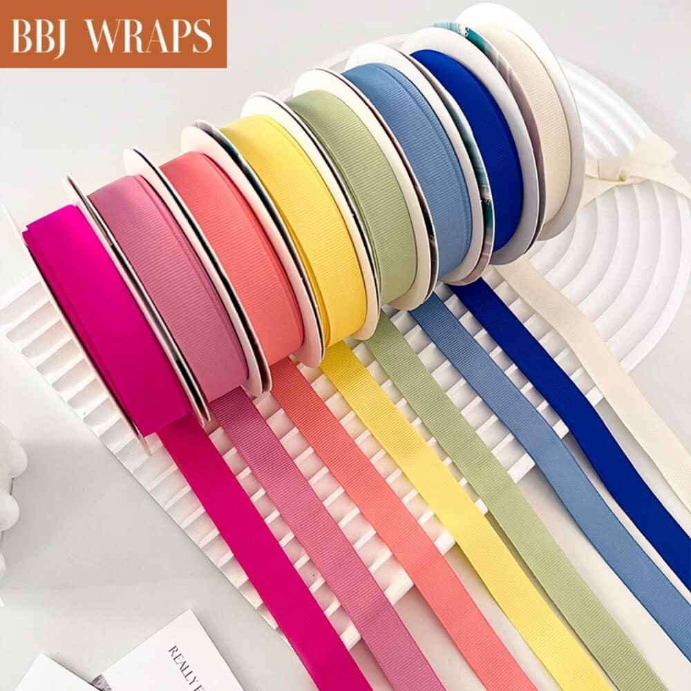 Colorful Ribbed Texture Fabric Gift Bouquet Ribbon, 0.6 Inch x 15 Yard ...